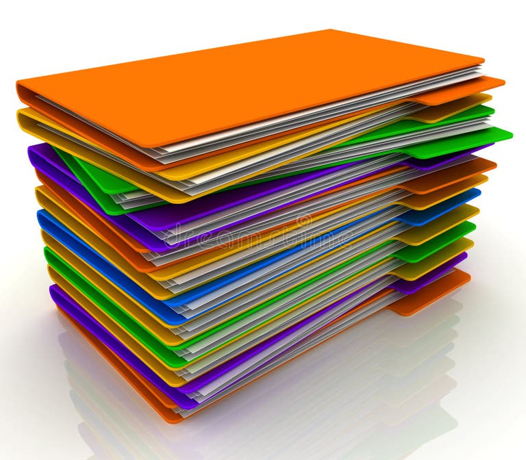 Pile of folders stock illustration. Illustration of disinter - 14436209