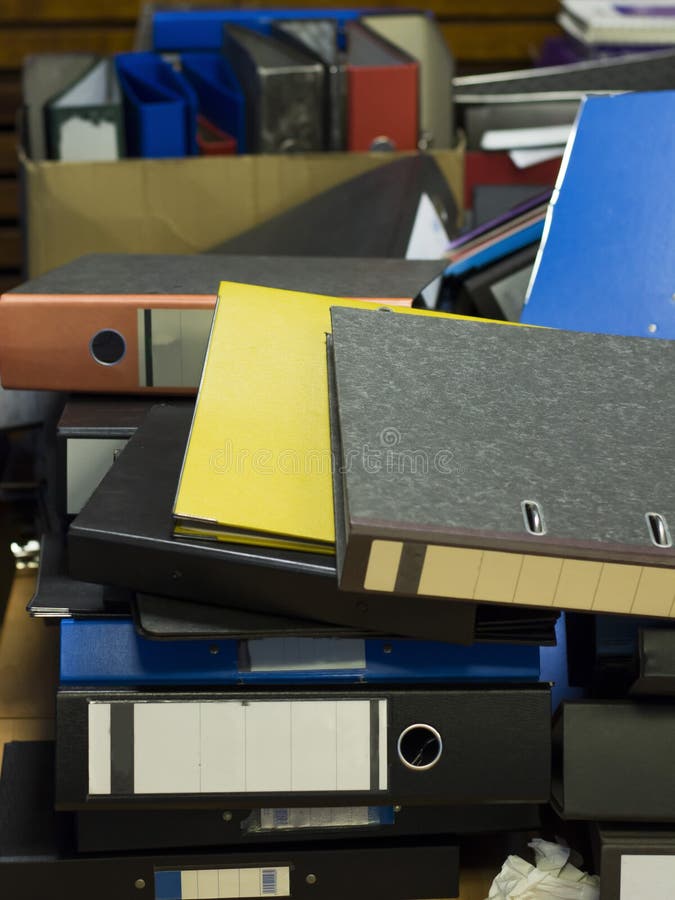 Pile of folders and files stock image. Image of stacked - 97609493