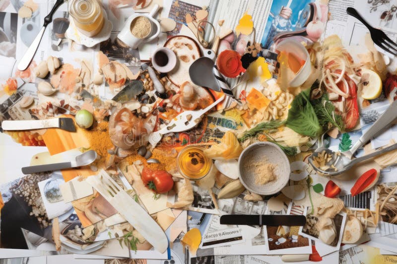 A Pile of Food that is on Top of a Table. AI Generative Image. Stock ...