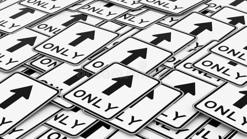 Forward only Traffic Signs Floating in Space Stock Illustration ...