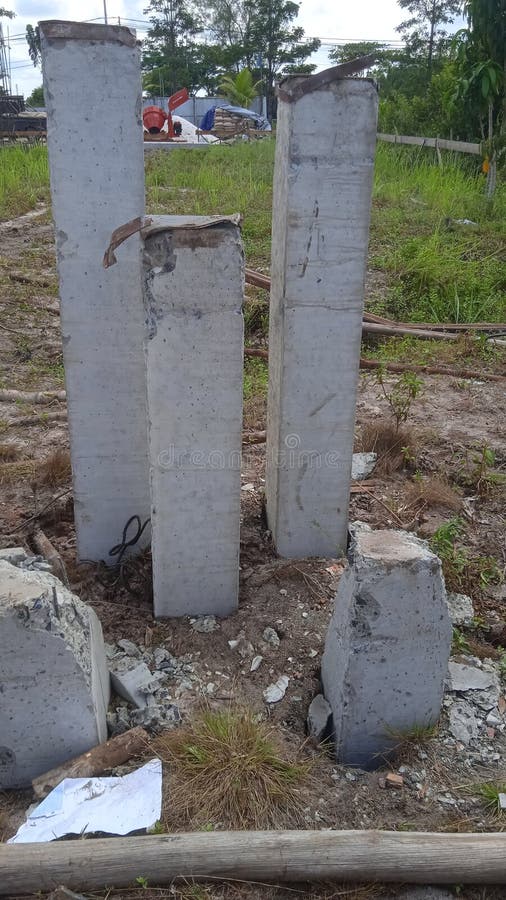 Pile Foundation for the Construction Stock Photo - Image of foundation ...