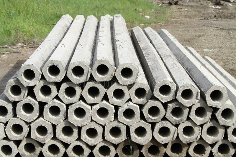 Pile of foundation piles stock image. Image of site - 123577185