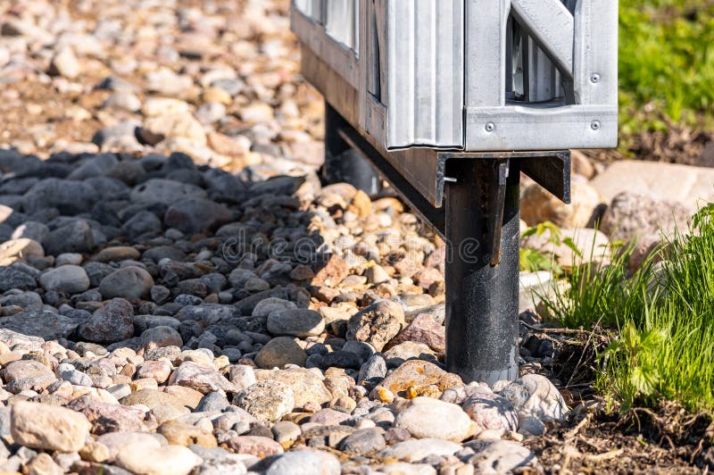 Pile Foundation. Pile Support of an Apartment Building. Modern Frame ...