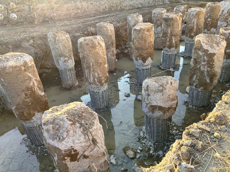 Pile Foundations. Construction of Pile Foundations, Stock Photo - Image ...