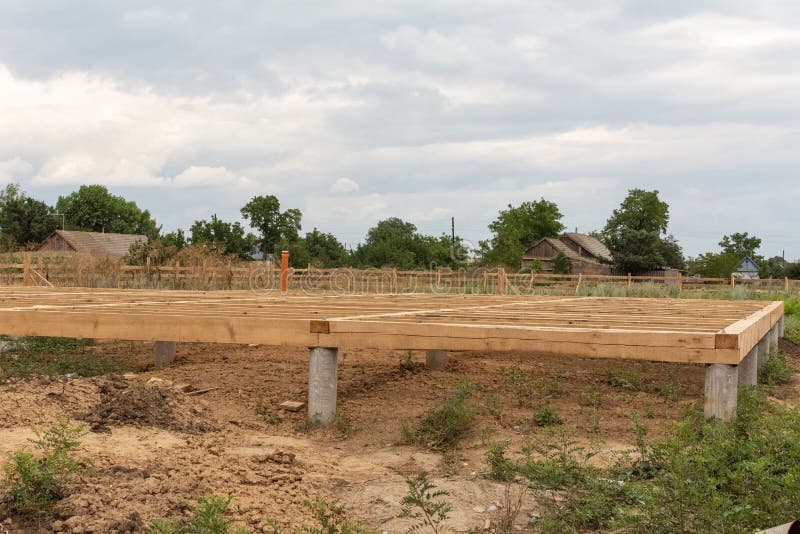 Floor of the frame house stock image. Image of build - 125107101