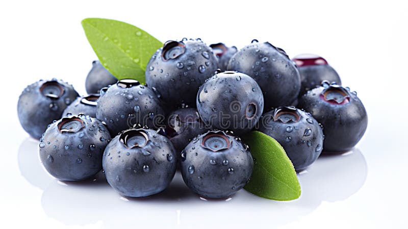 A Pile of Fresh Blue Berry Fruit on Isolated White Background Stock ...