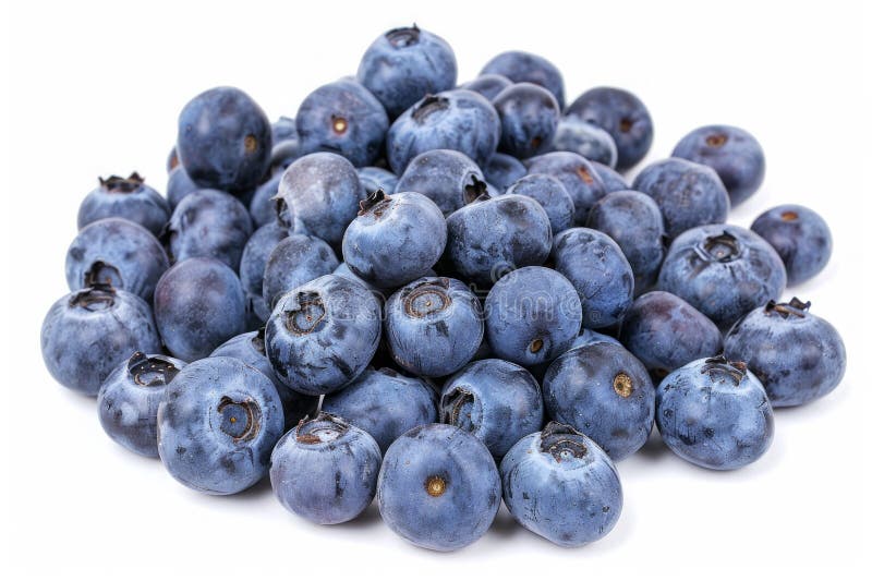 Fresh Blueberries on White Background. Artificial Intelligence Image ...