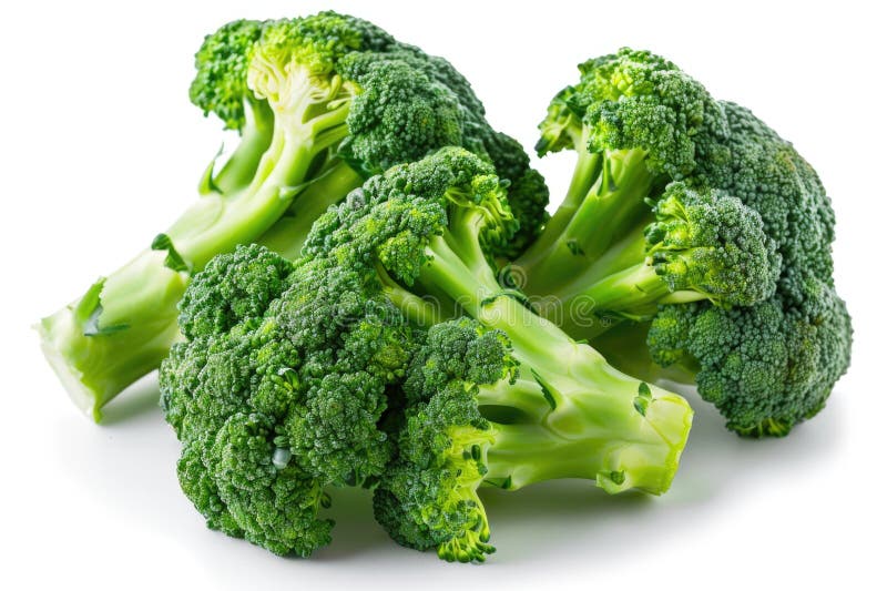 A Pile of Fresh Broccoli on a White Surface Stock Image - Image of ...