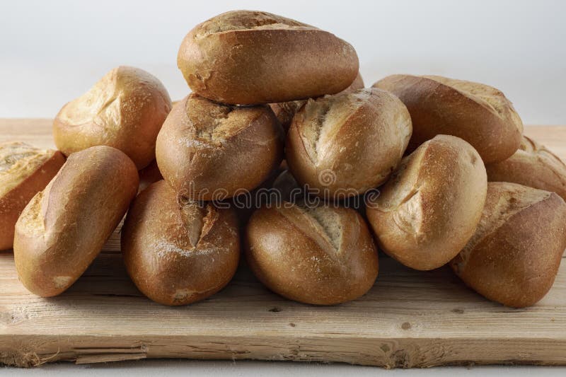 Pile of Fresh Buns on Display at Bakery, Stock Illustration ...