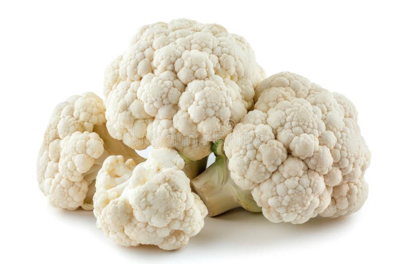 A Pile of Fresh Cauliflower on a Clean White Surface, Ready for Use in ...