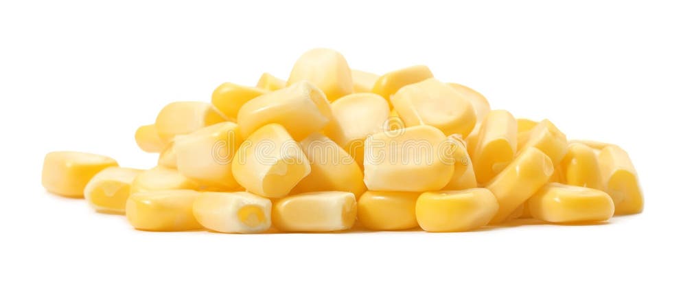 Pile of Fresh Corn Kernels Isolated on White Stock Image - Image of ...