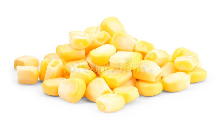 Pile of Fresh Corn Kernels Isolated on White Stock Image - Image of ...
