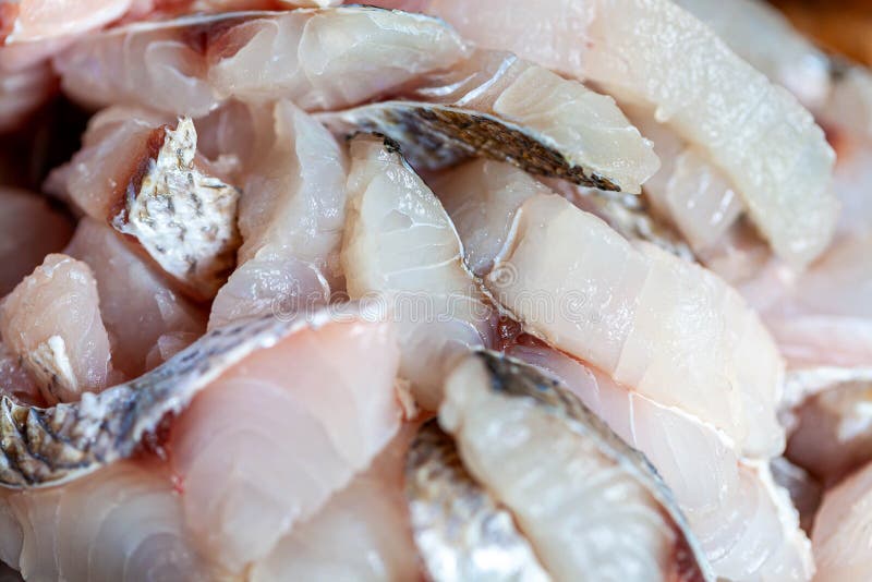 This the Pile of Fresh Cutting Fishmeat is Ready To Bring Home and Cook ...