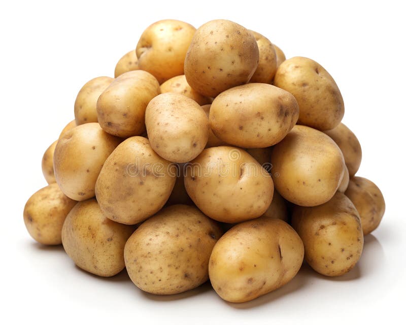 A Pile of Fresh Potatoes Isolated. Stock Photo - Image of produce ...