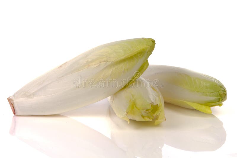 Pile of Fresh Raw Chicory Over White Background Stock Photo - Image of ...