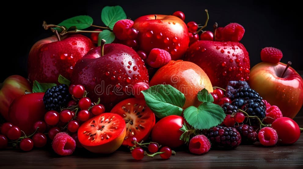 Fresh Red Fruit stock illustration. Illustration of polyphenol - 279207736