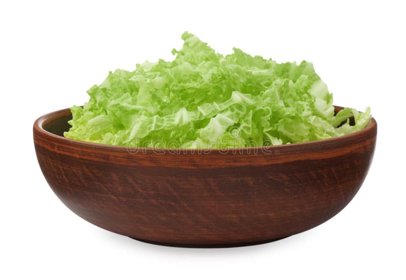 Pile of Fresh Ripe Chinese Cabbage in Bowl Isolated on White Stock ...