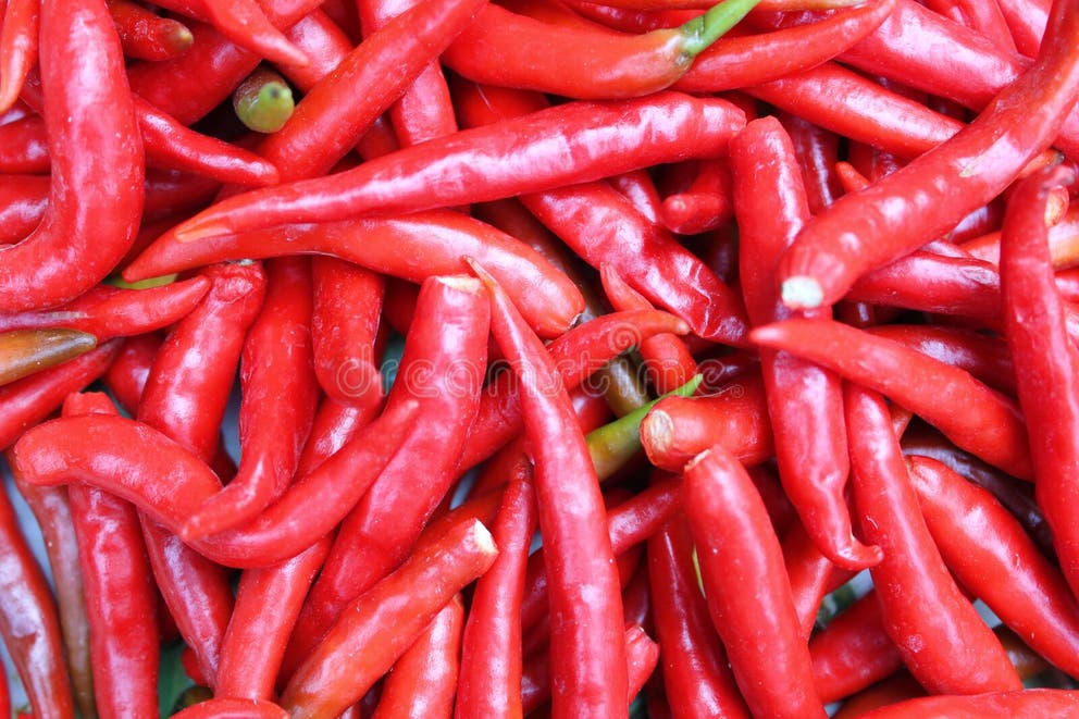 Pile of Fresh Red Chilli Peppers Texture. Stock Image - Image of group ...