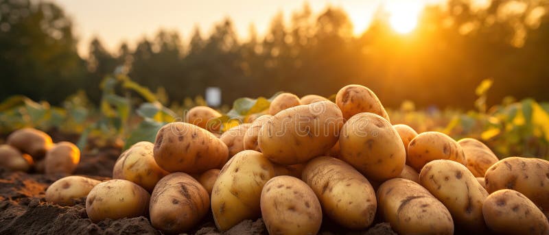 Pile of Freshly Harvested Potatoes from the Farm Stock Illustration ...