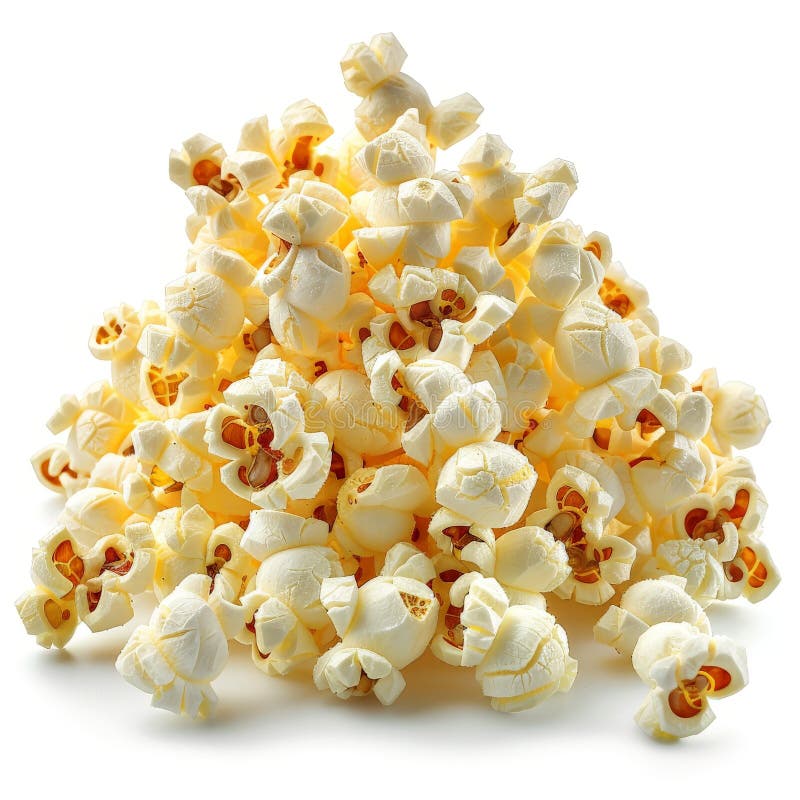 Pile of Freshly Popped Popcorn on White Background Stock Illustration ...