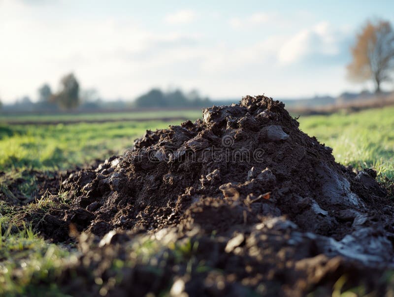Pile of Freshly Turned Soil in a Field Stock Image - Image of planting ...