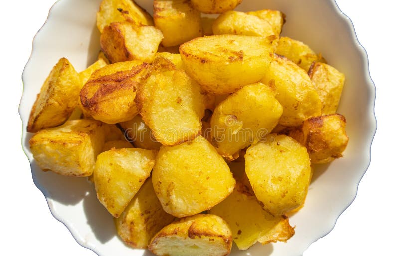 A Pile of Fried Potatoes, Cut into Large Slices, Cut Out and Isolated ...