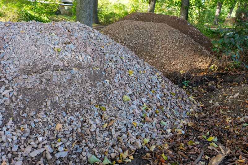 Pile of Frost Protection and Topsoil on a Construction Site Stock Photo ...
