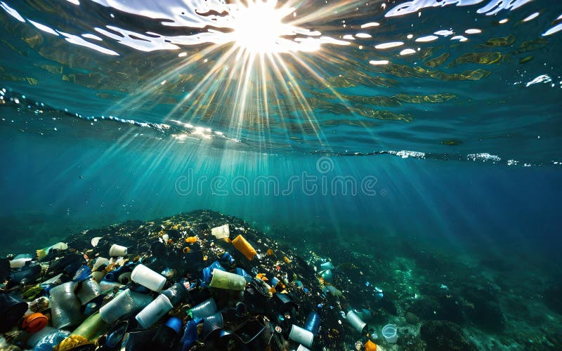 Pile of Garbage at the Bottom of the Sea Ocean, Environmental Pollution ...