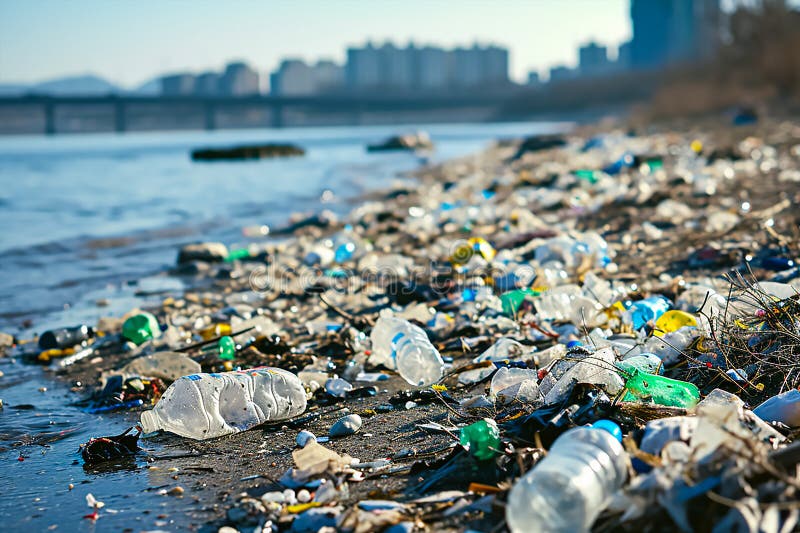 Pile of Garbage on the Beach Stock Illustration - Illustration of crowd ...