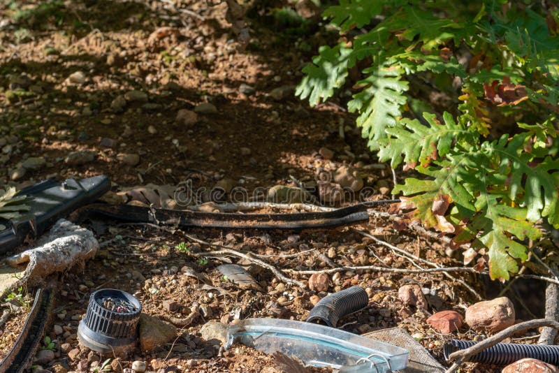Pile of Garbage in Nature Environmental Problems. Nature Disaster ...
