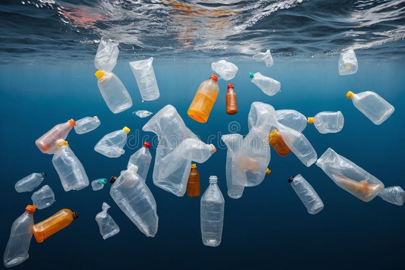 Pile of Garbage, Plastic Waste, Bottles Floating in the Water ...