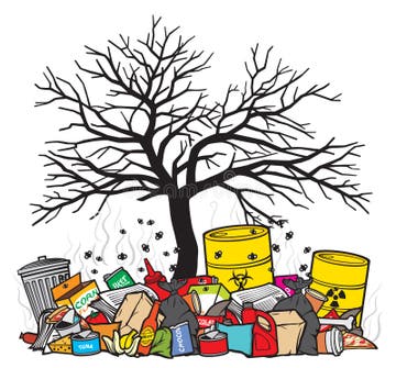 Pile of Garbage Under the Tree Vector Illustration Stock Illustration ...