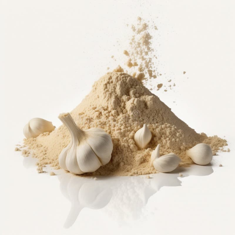 Pile of Garlic Powder on White, Created with Generative AI Stock ...