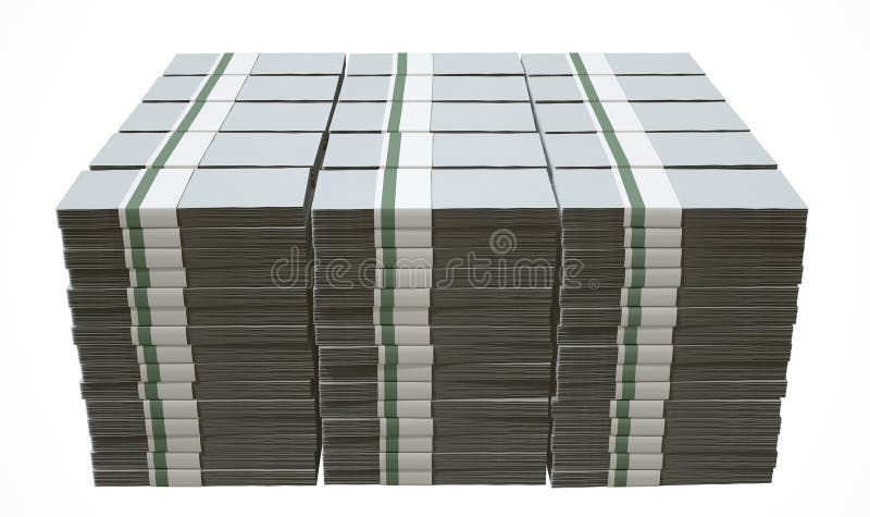 Pile Generic Blank Bank Notes Stock Illustration - Illustration of five ...