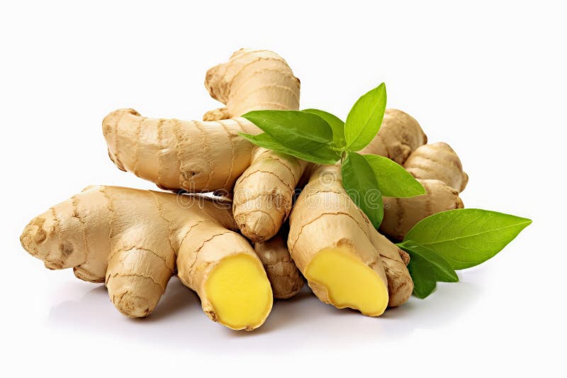 Pile of Ginger Root with One of Them Cut Open. Stock Photo - Image of ...