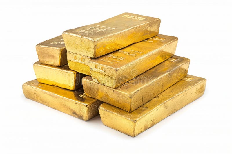 Gleaming Gold Bars Pile White Background Stock Photos - Free & Royalty ...