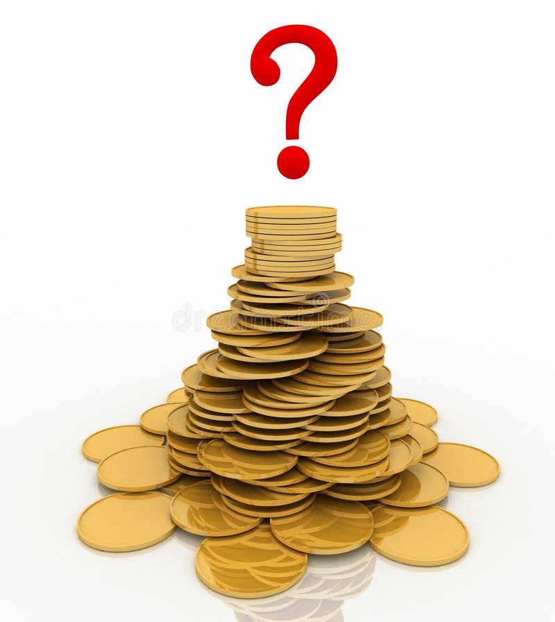 Golden Question Mark stock illustration. Illustration of cash - 36751640