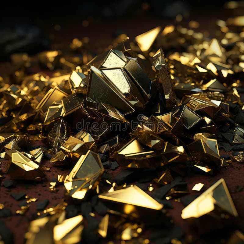 A Pile of Gold Pieces on the Ground Stock Illustration - Illustration ...