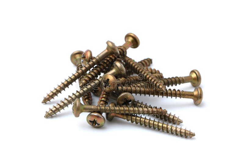 Gold screws stock image. Image of gold, fastening, thread - 6563707