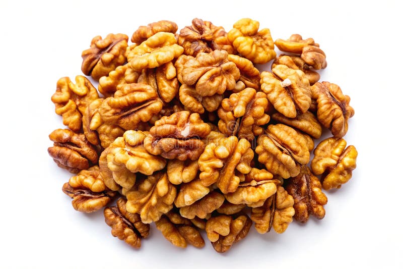 Pile of Golden-Brown Roasted Walnuts without Shell, High-Protein Snack ...