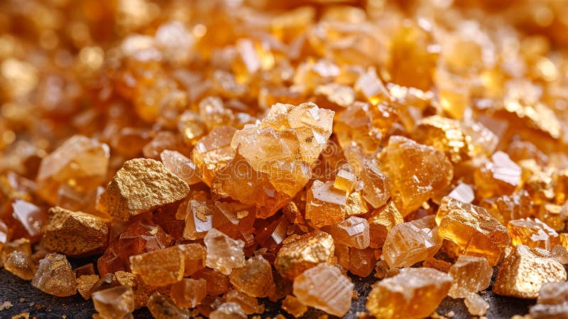 A Pile of Golden Rocks and Other Small Objects on a Table, AI Stock ...