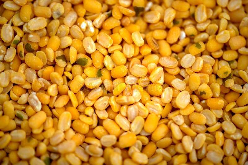 Dry Organic Split Half Moong or Mung Bean or Green Gram. Stock Photo ...