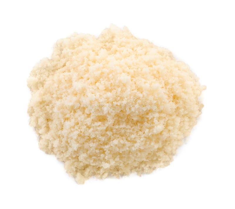Pile of Grated Parmesan Cheese Isolated on White, Top View Stock Image ...
