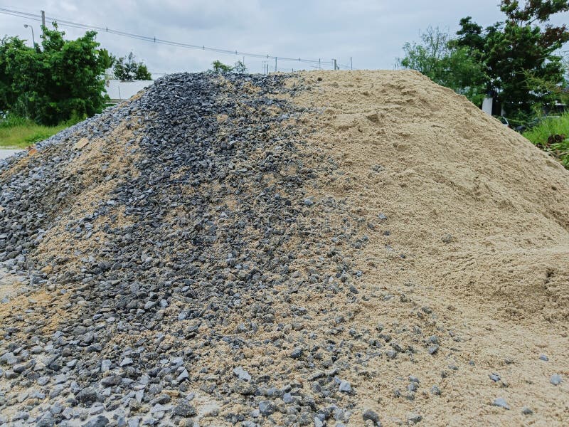 Pile of Gravel or Stone and Sand for Construction Stock Image - Image ...