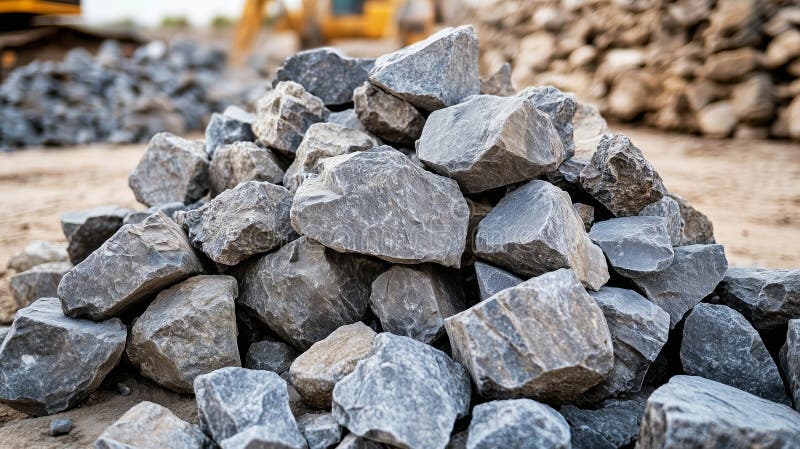 A Pile of Gray Rocks at a Construction Site Stock Photo - Image of ...