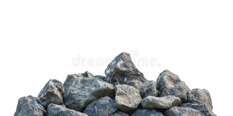 Pile of Gray Rocks Isolated on Transparent Background Stock Photo ...