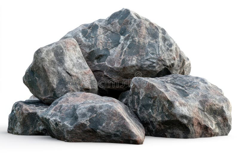 Pile of Gray Rocks Isolated on White Background Stone Arrangement Stock ...