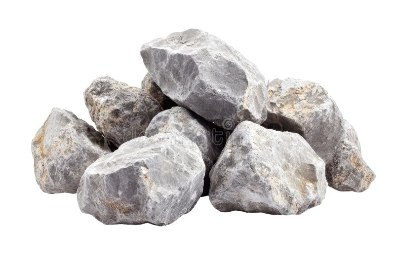 Pile Gray Rocks Stones Black Background Isolated Construction ...