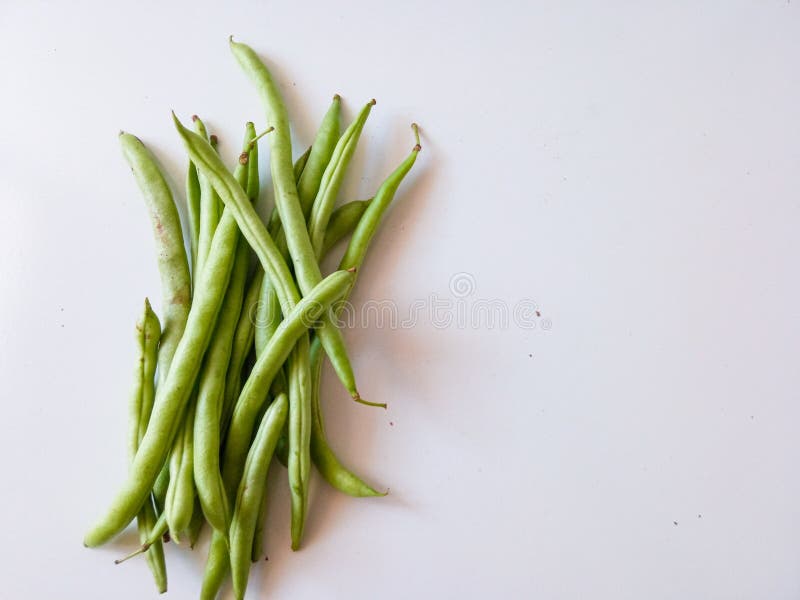 Pile of Green Beans Isolate on White Stock Photo - Image of health ...