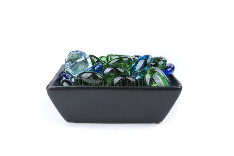 Pile of Green Clear White Blue Glass Pebbles Stock Image - Image of ...